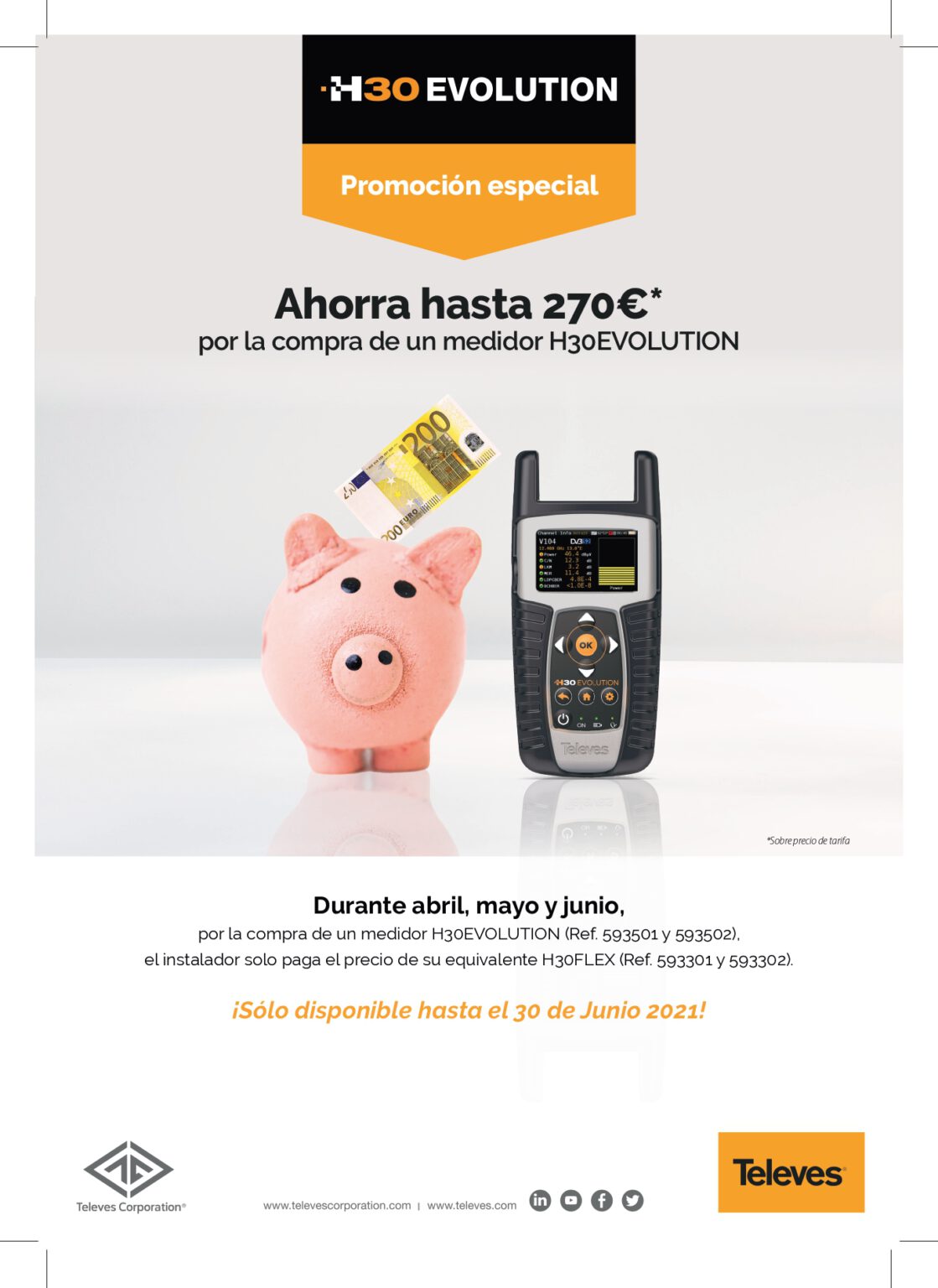 Ahorra hasta 270€ por la compra de un MEDIDOR TELEVES H30EVOLUTION ...